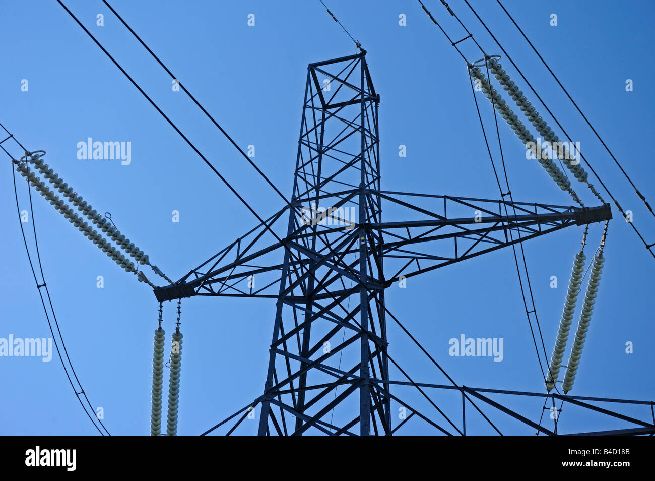 Detail of insulators, 275 Kv. overhead electricity power lines and ...