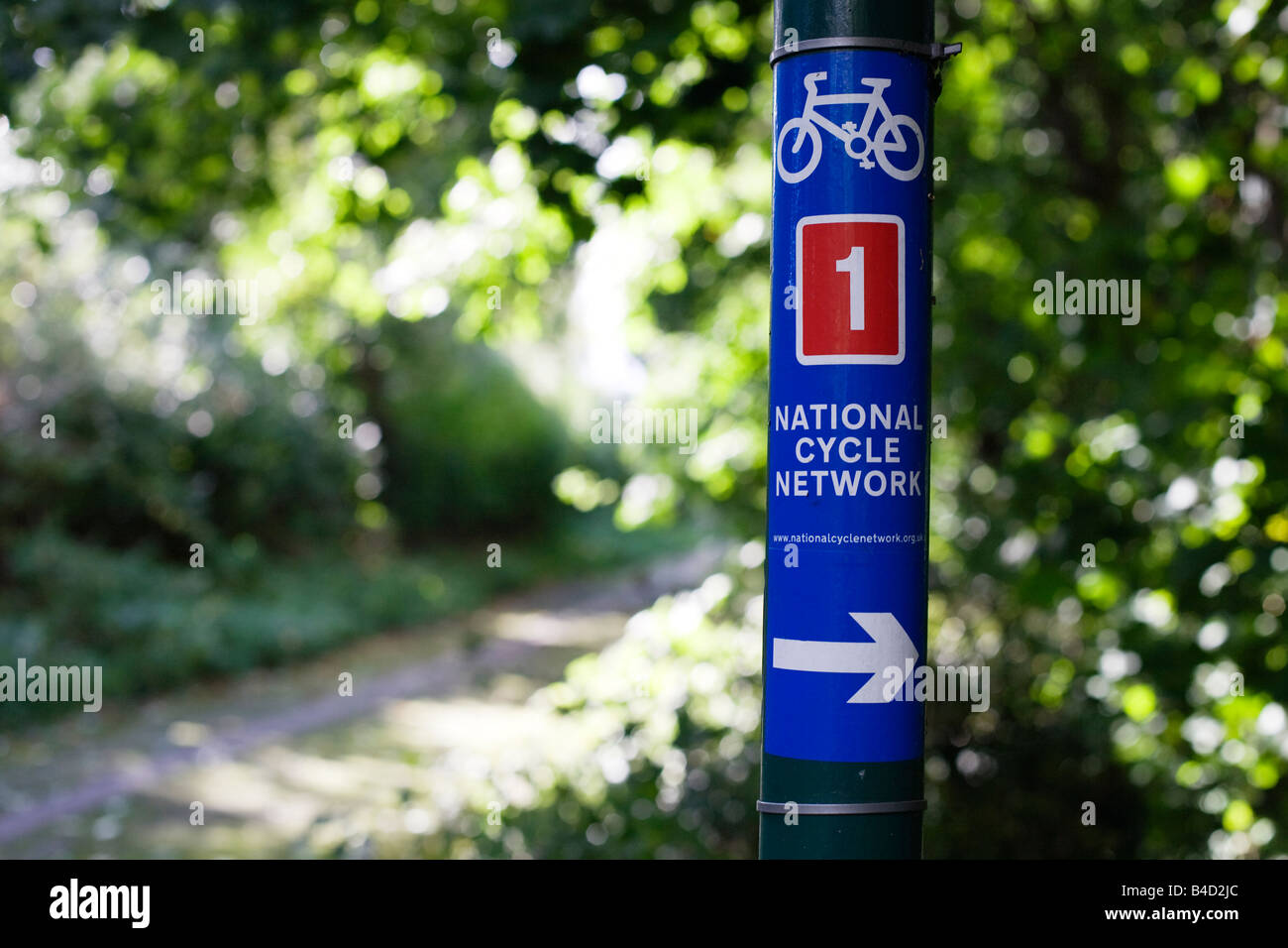 National Cycle Network sign in Harlow Town Park Essex UK Stock Photo ...