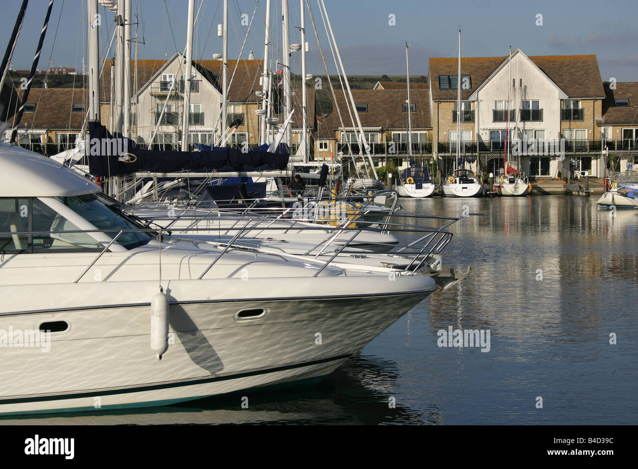 City of Portsmouth, England. Sail and power boats berthed at Port ...