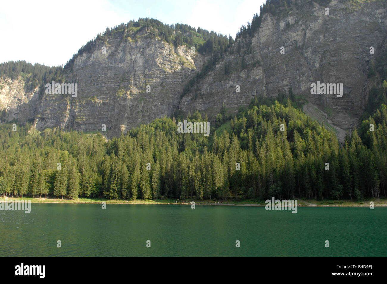 Lake Lac de Montriond French Alps Stock Photo - Alamy