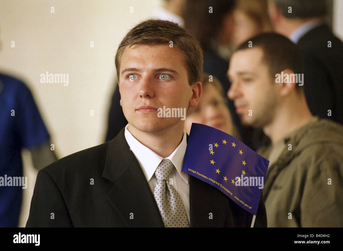 A young man with an EU flag Stock Photo - Alamy