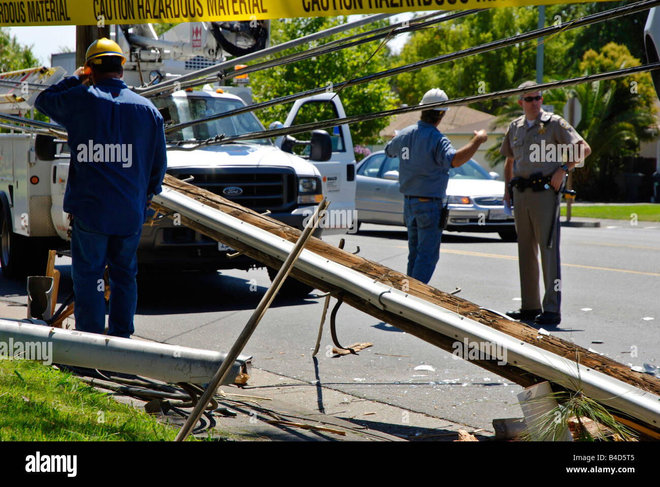 Destroyed power pole after suv hi-res stock photography and images - Alamy