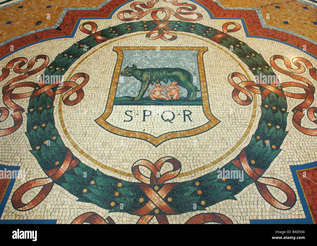 Romulus and Remus mosaic in Galleria Vittorio Emanuele II Milan Italy ...