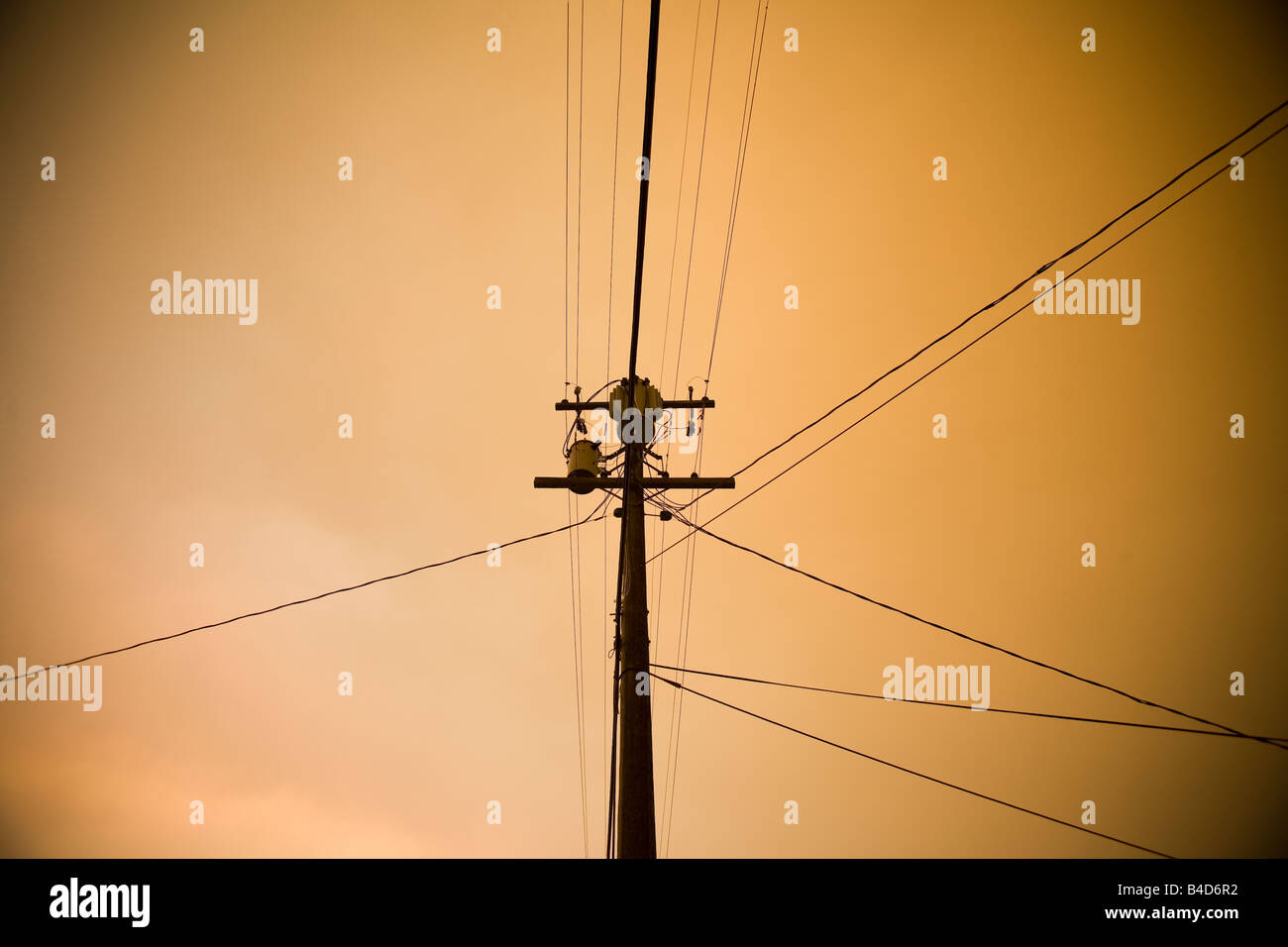 Power pole in the smoke of wild fires Stock Photo - Alamy