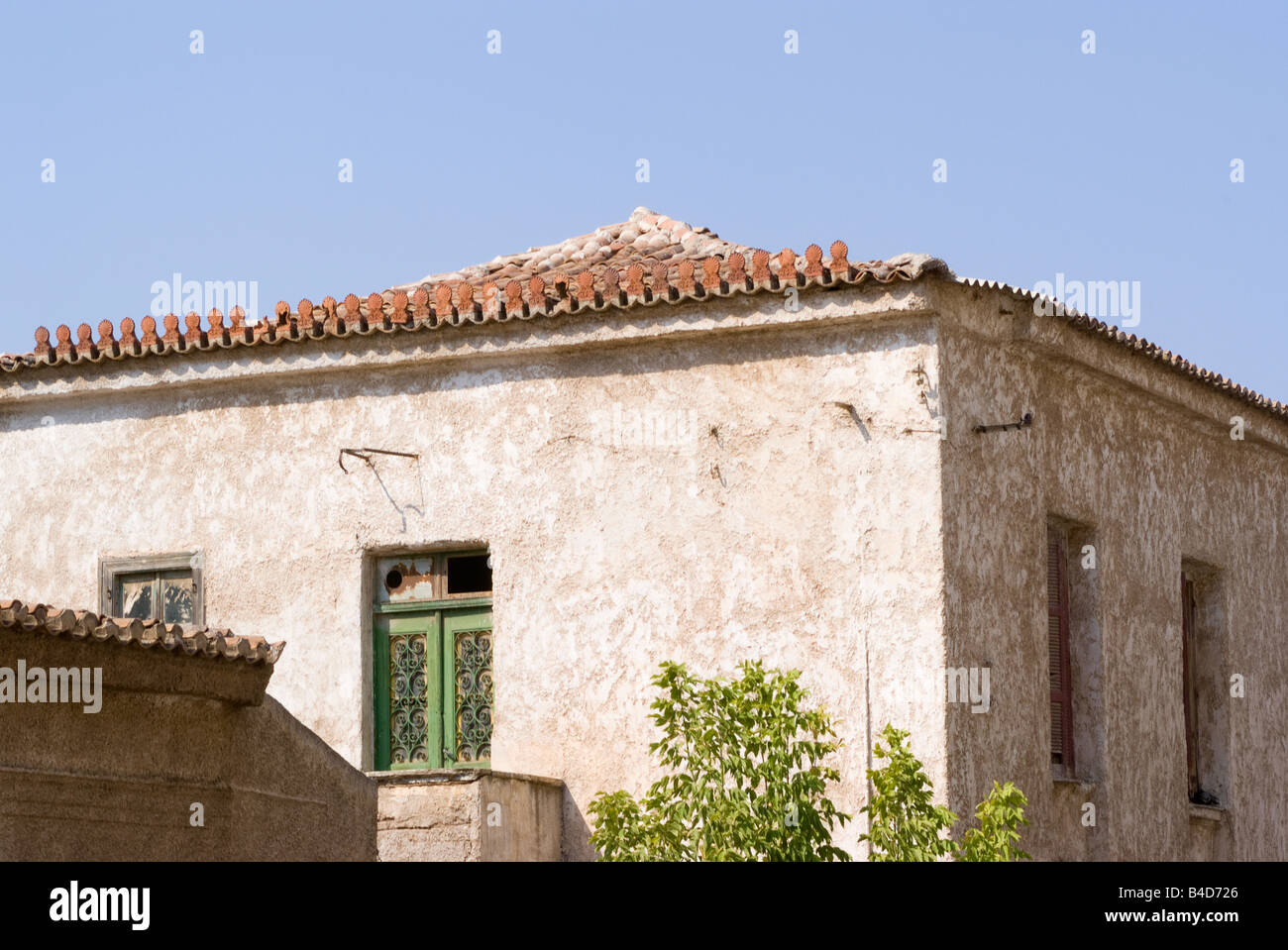 An Old Greek House and Shop Premises in Lavrion Town Greek Mainland ...