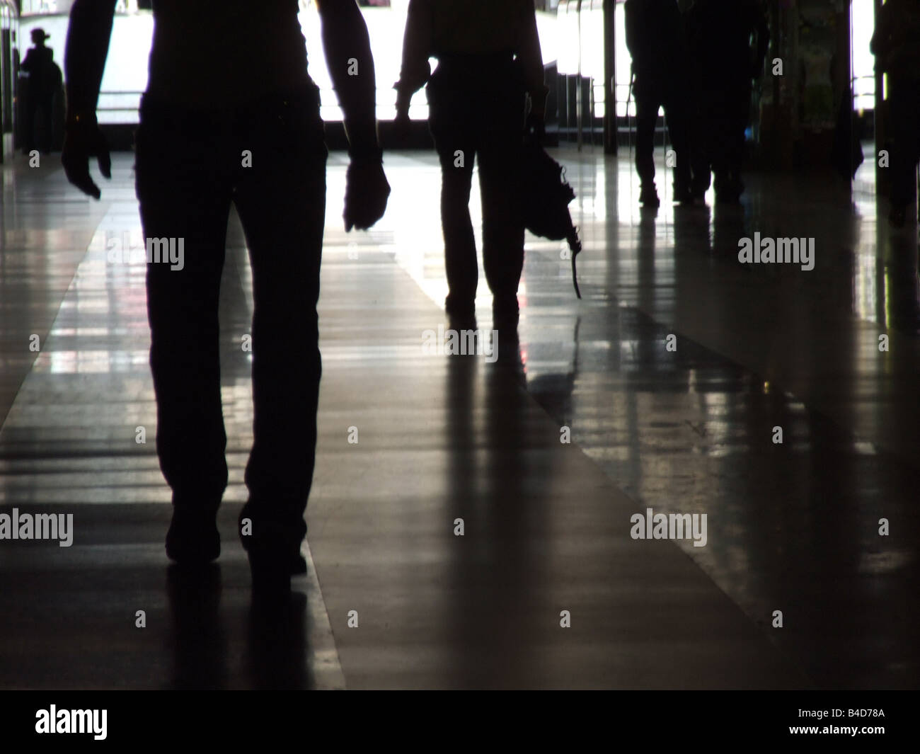 people walking in underground subway tunnel in city town Stock Photo ...