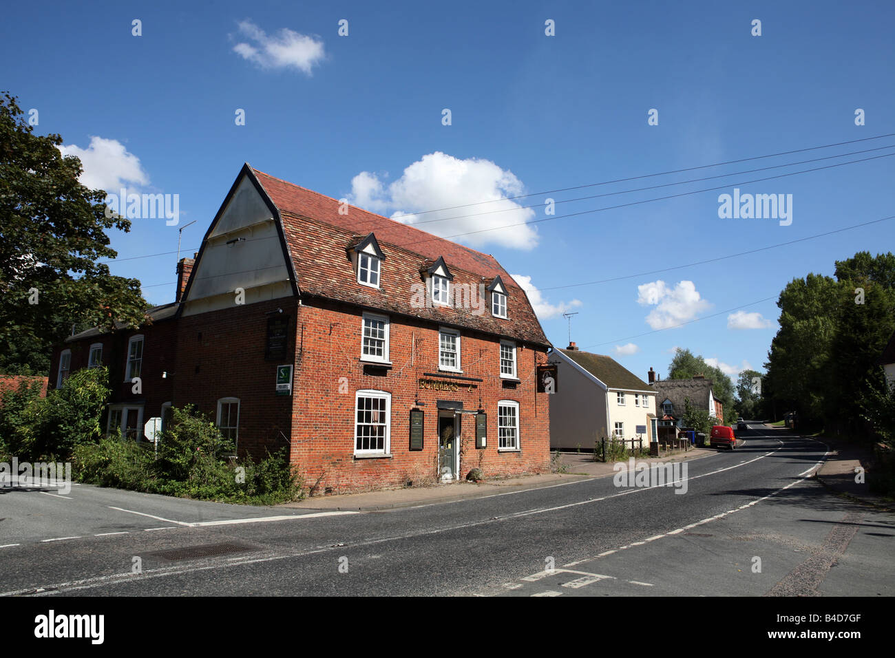 Derelict closed down pub in Wickhambrook Suffolk The letters outside ...