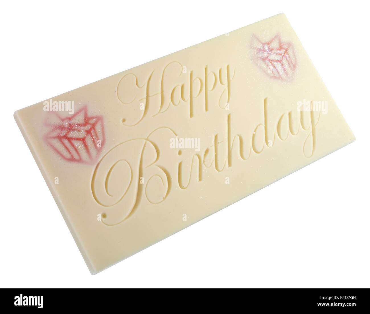 HAPPY BIRTHDAY WHITE CHOCOLATE BAR Stock Photo - Alamy