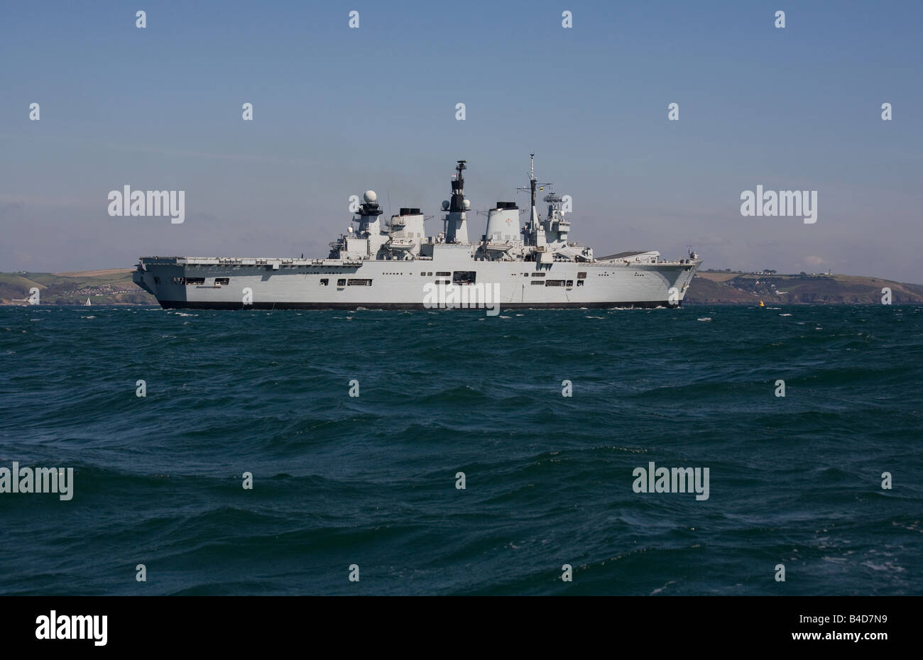 HMS Illustrious(R06) pictured south of Plymouth Breakwater Stock Photo ...