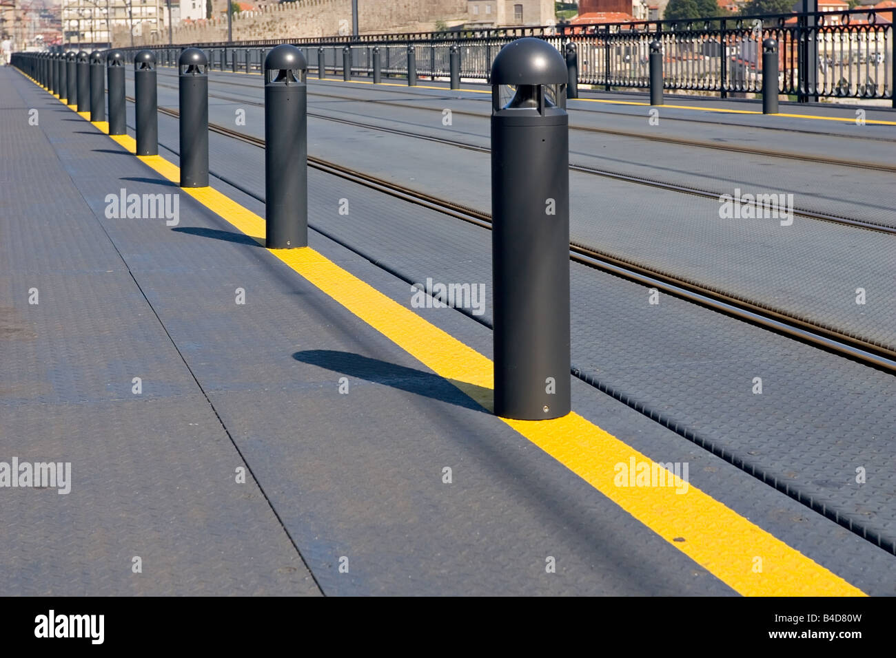 modern bridge with railway line Stock Photo - Alamy