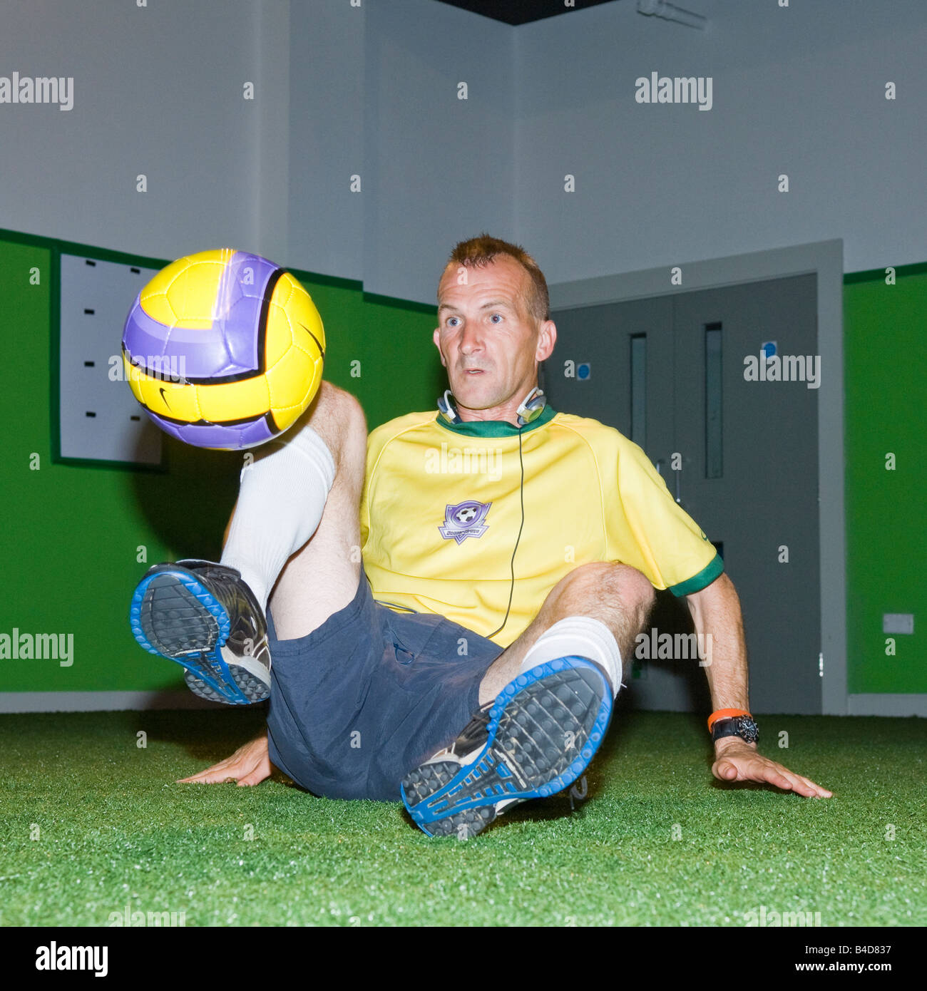 Man demonstrating football skills Stock Photo - Alamy