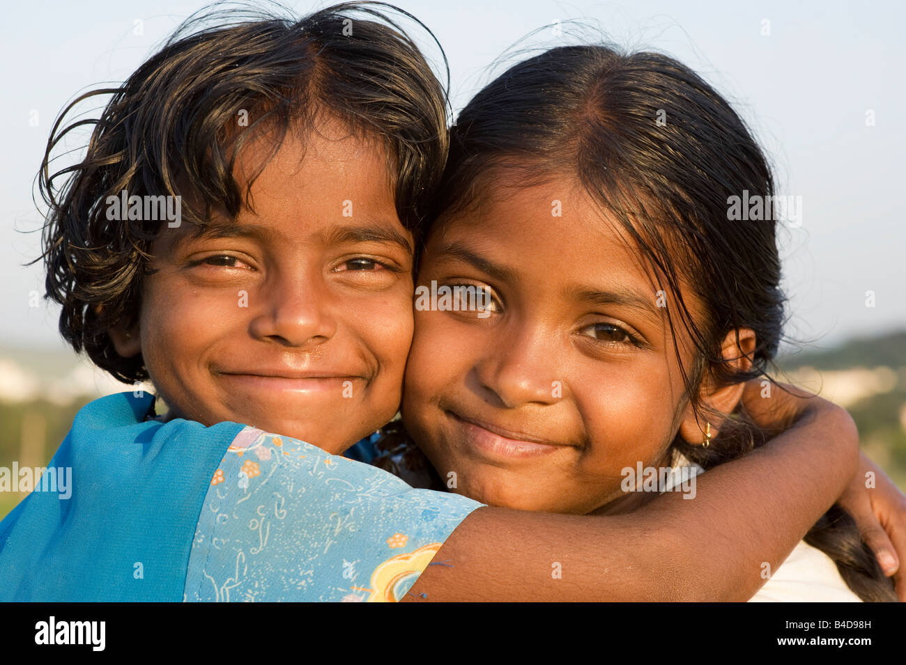 Indian girl friends hugging. Andhra Pradesh, India Stock Photo - Alamy