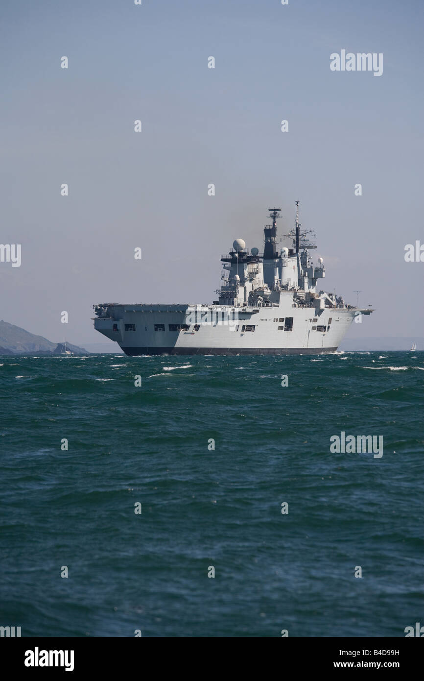 HMS Illustrious(R06) pictured south of Plymouth Breakwater Stock Photo ...