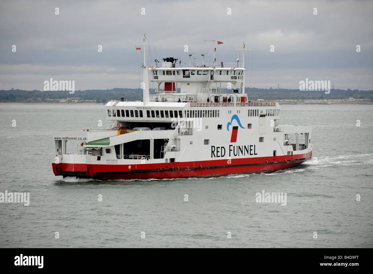 Red Funnel Ferry crossing the Solent, between Cowes, Isle of Wight and ...