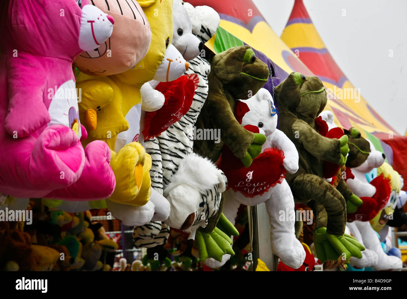 Stuffed animal prizes at the San Diego County Fair in Del Mar CA US ...