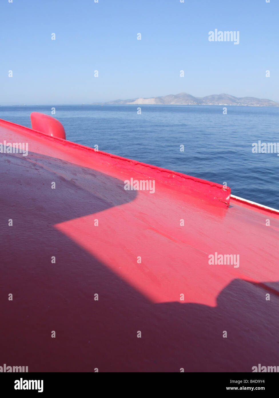 detail of red ferry boat ship on sea by greece Stock Photo - Alamy