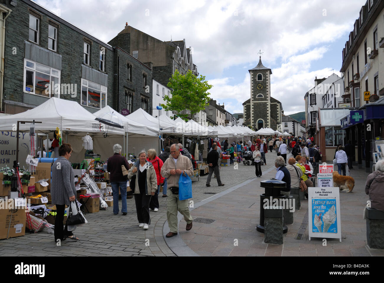 Keswick town street market hi-res stock photography and images - Alamy