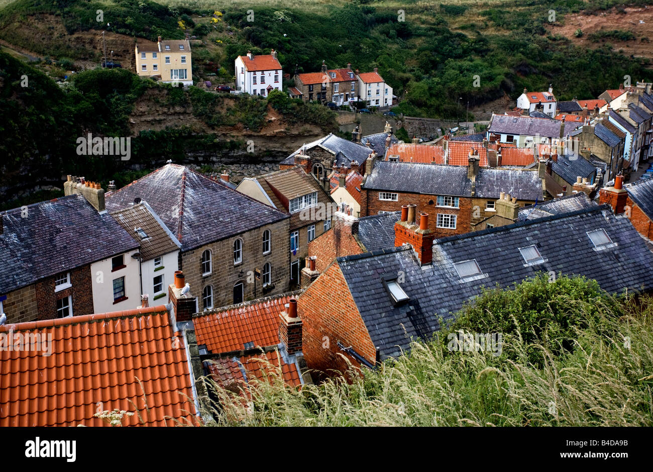 Rooftops Of Staithes, North Yorkshire, England Stock Photo - Alamy