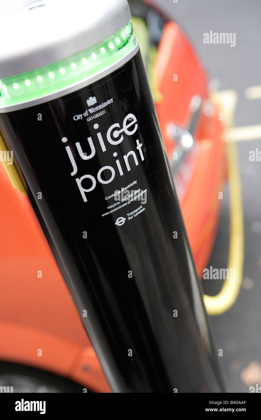 Juice Point, electric vehicle charging point, Westminster, London Stock ...