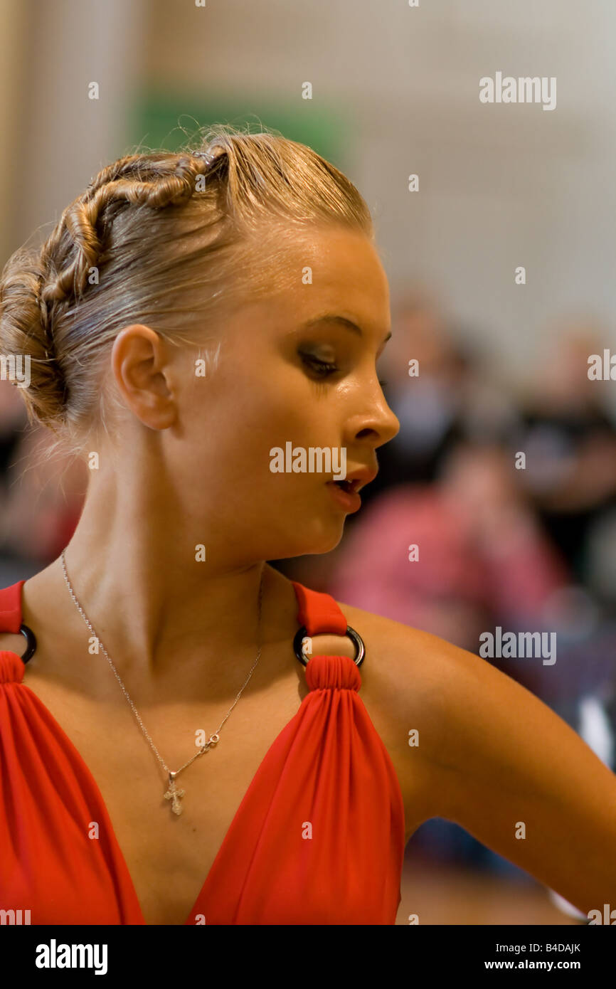 Young competitor at ballroom dance competition "Nevsky Cup 2008" in ...