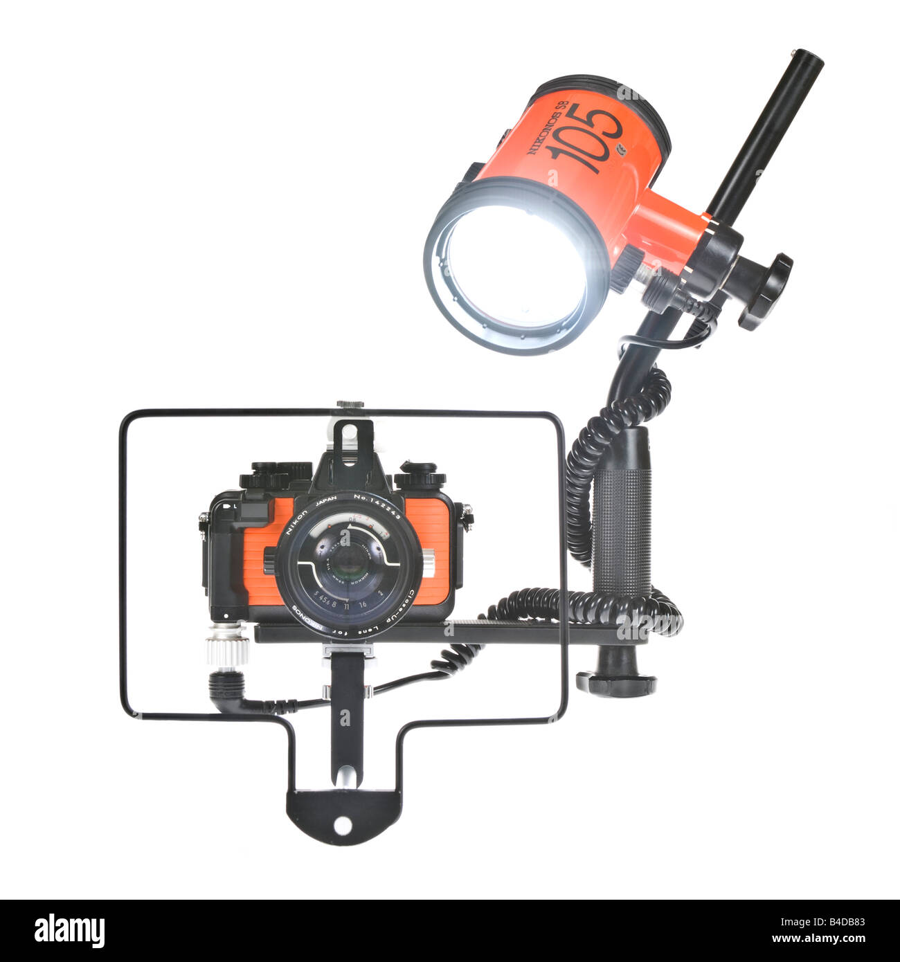 A Nikonos V underwater camera set up with 35mm lens, close up kit ...