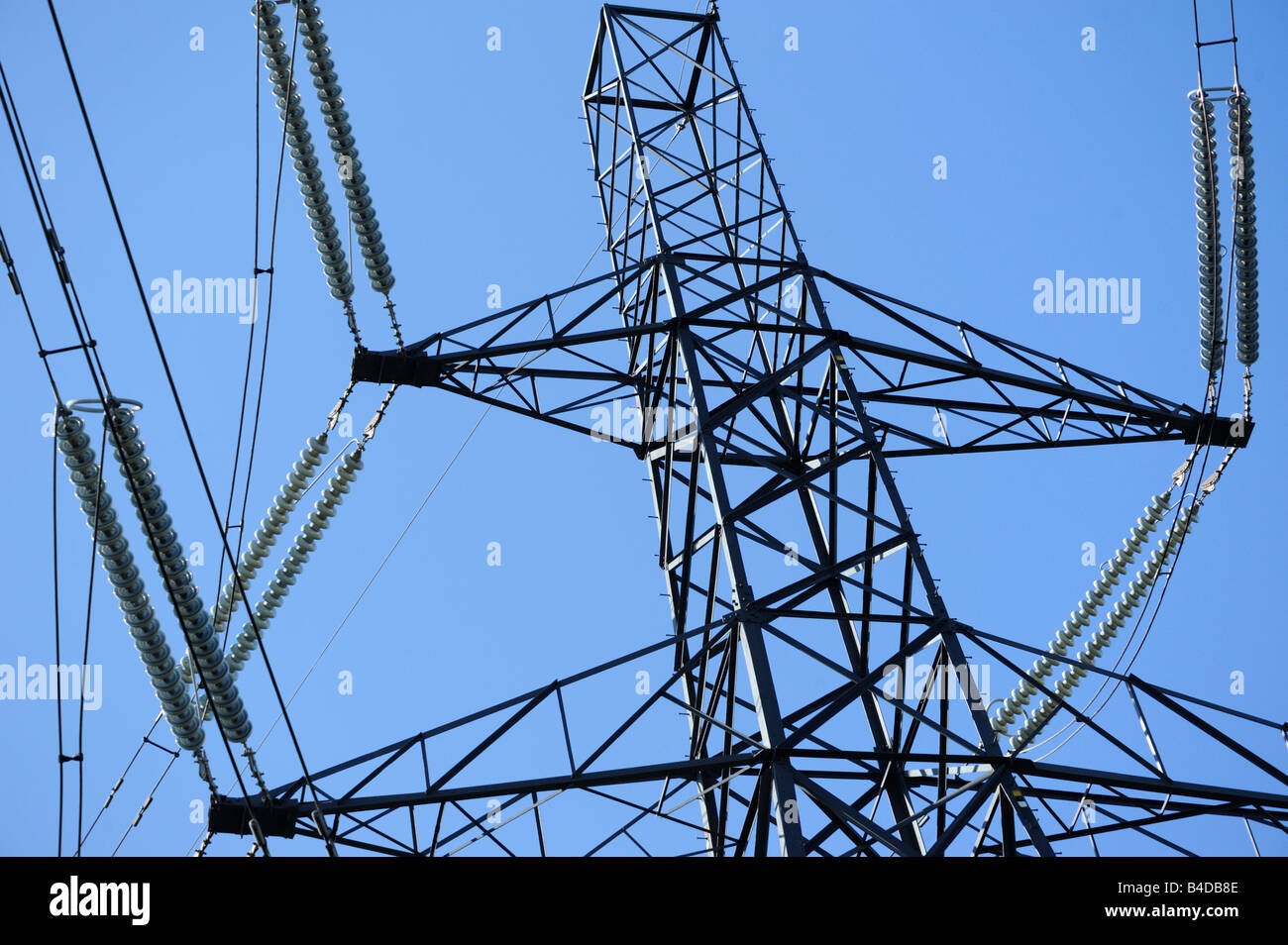 Detail of insulators, 275 Kv. overhead electricity power lines and ...