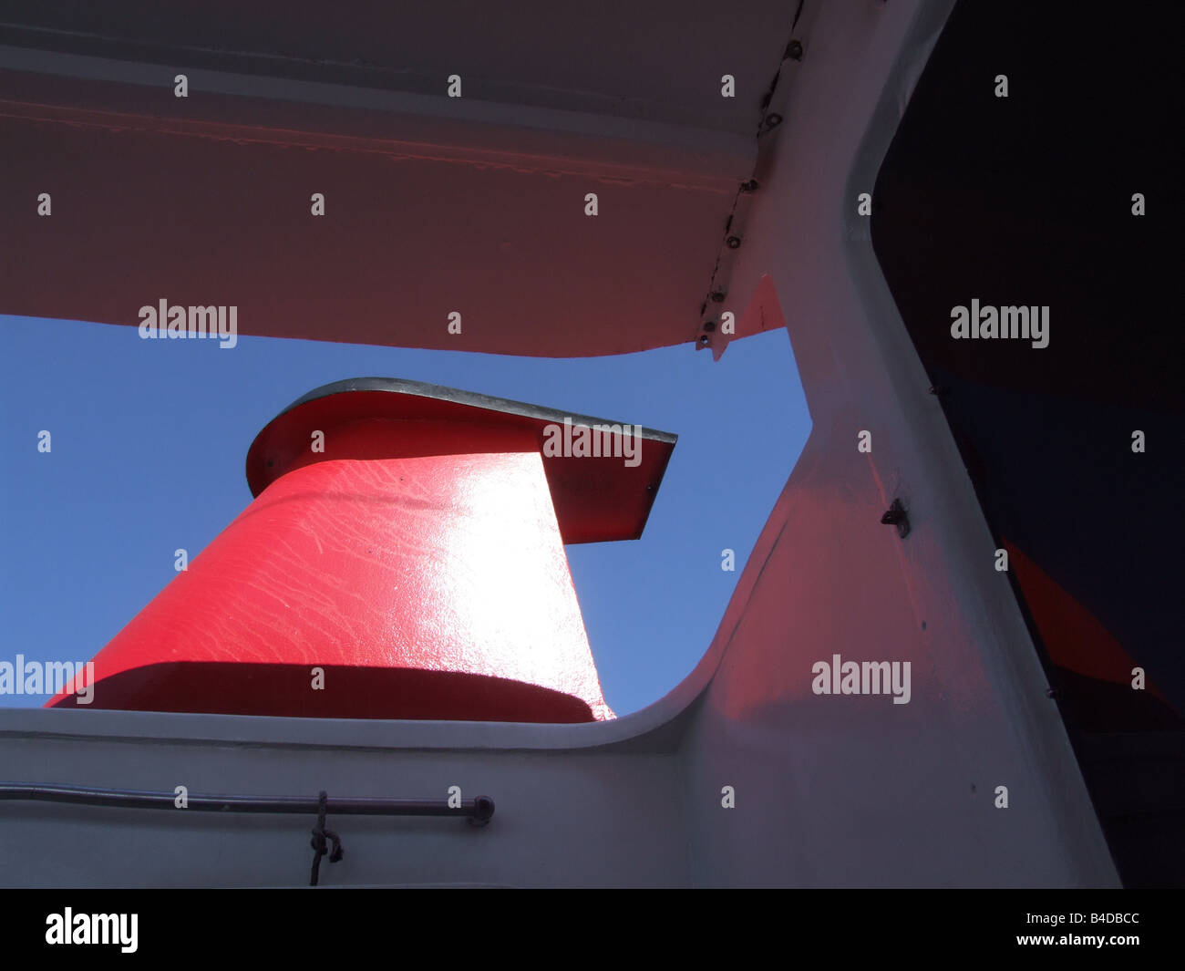 detail of red ferry boat ship chimney on open sea Stock Photo - Alamy