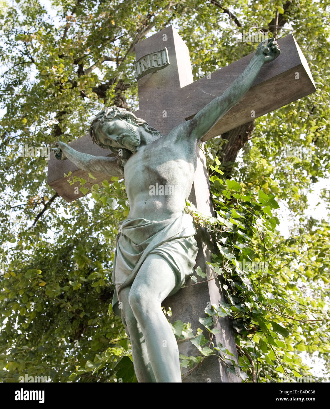 Jesus on the cross statue Stock Photo - Alamy