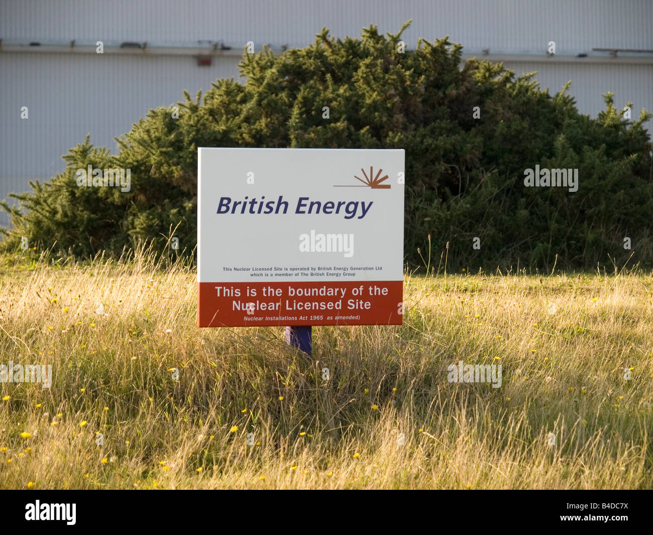 A British Energy sign showing the boundary of the Nuclear Licensed Site ...