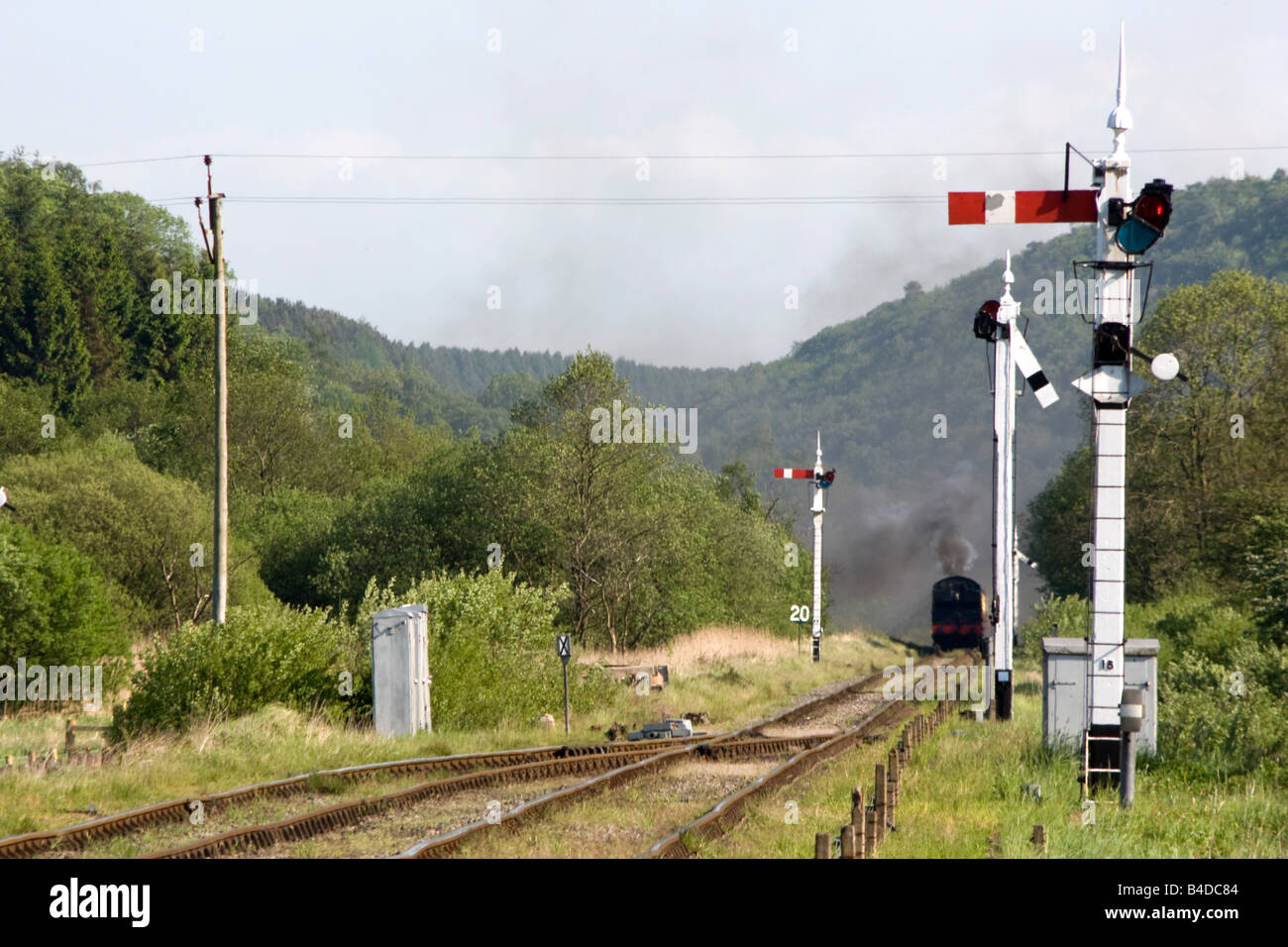 Train coming along the tracks in levisham hi-res stock photography and ...