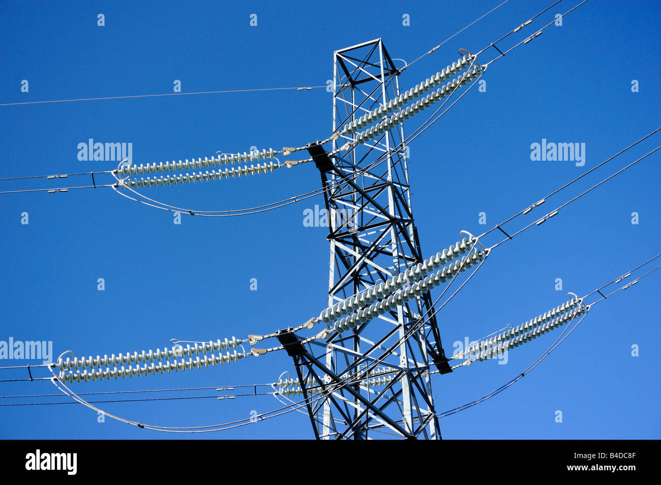 Detail of insulators, 275 Kv. overhead electricity power lines and ...