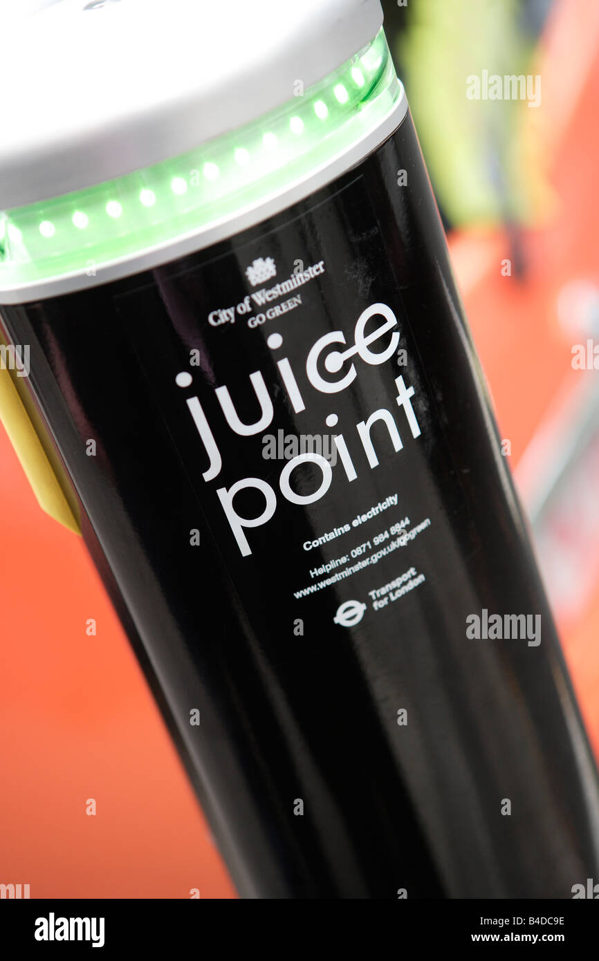 Juice Point, electric vehicle charging point, Westminster, London Stock ...