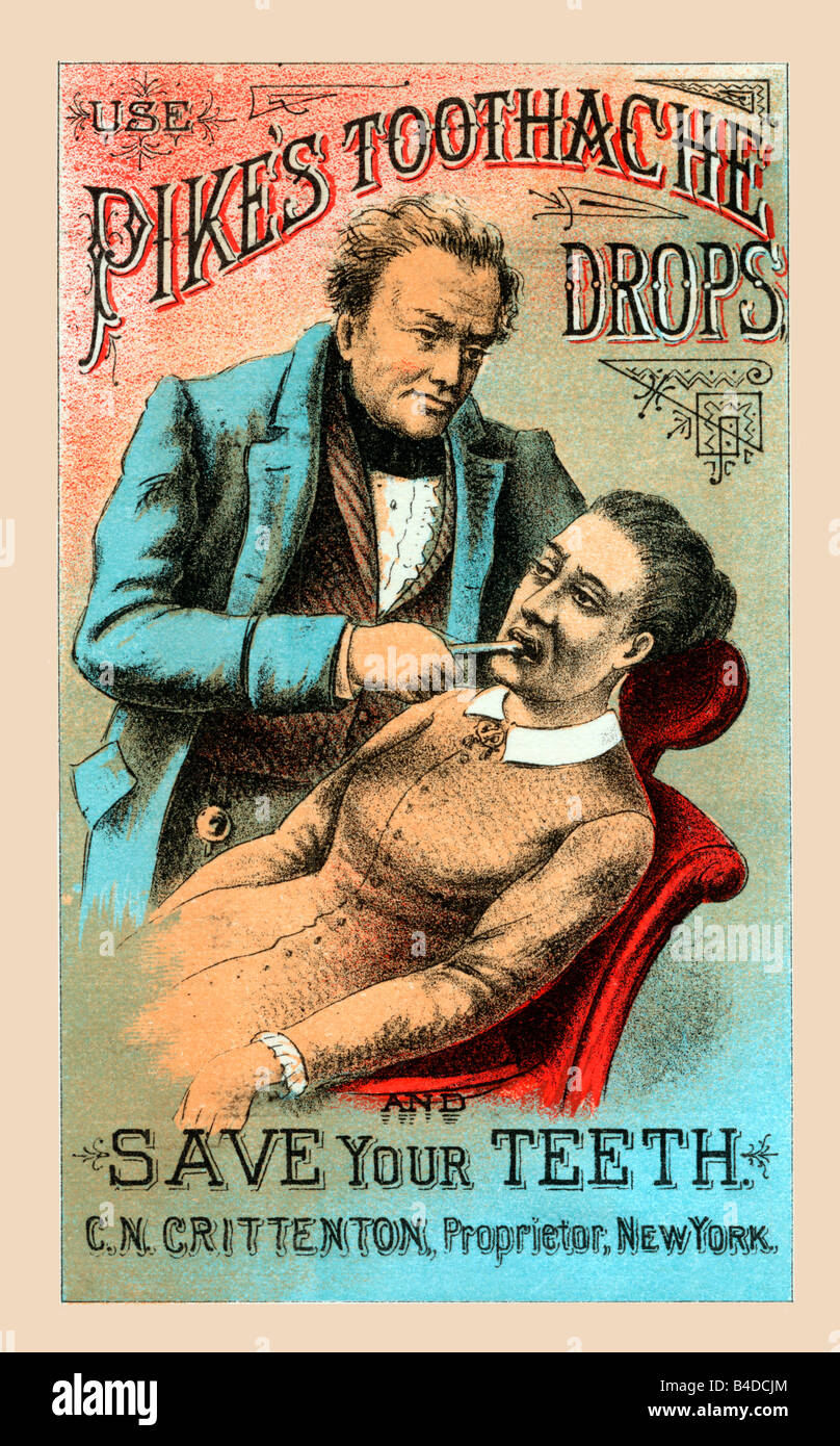 Use Pikes Toothache Drops and Save Your Teeth Stock Photo - Alamy