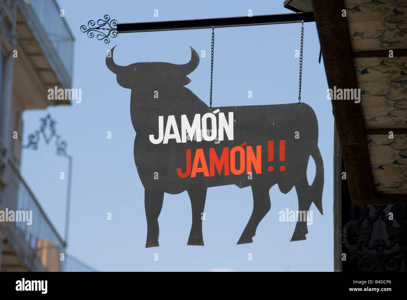 Jamón Jamón tapas bar sign in the Barrio del Carmen neighbourhood of ...
