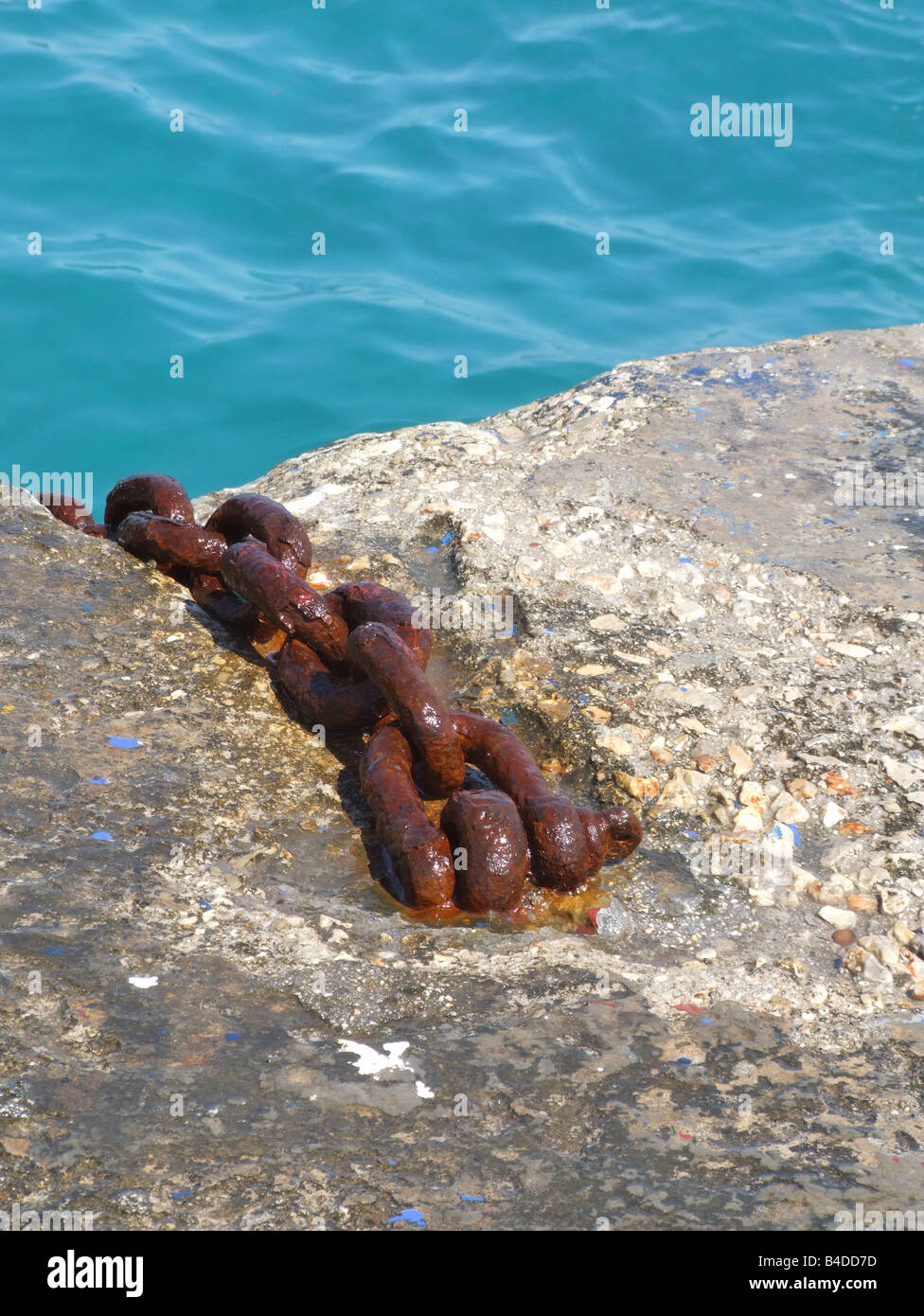 boat moor mooring point by sea in dock harbour port Stock Photo - Alamy