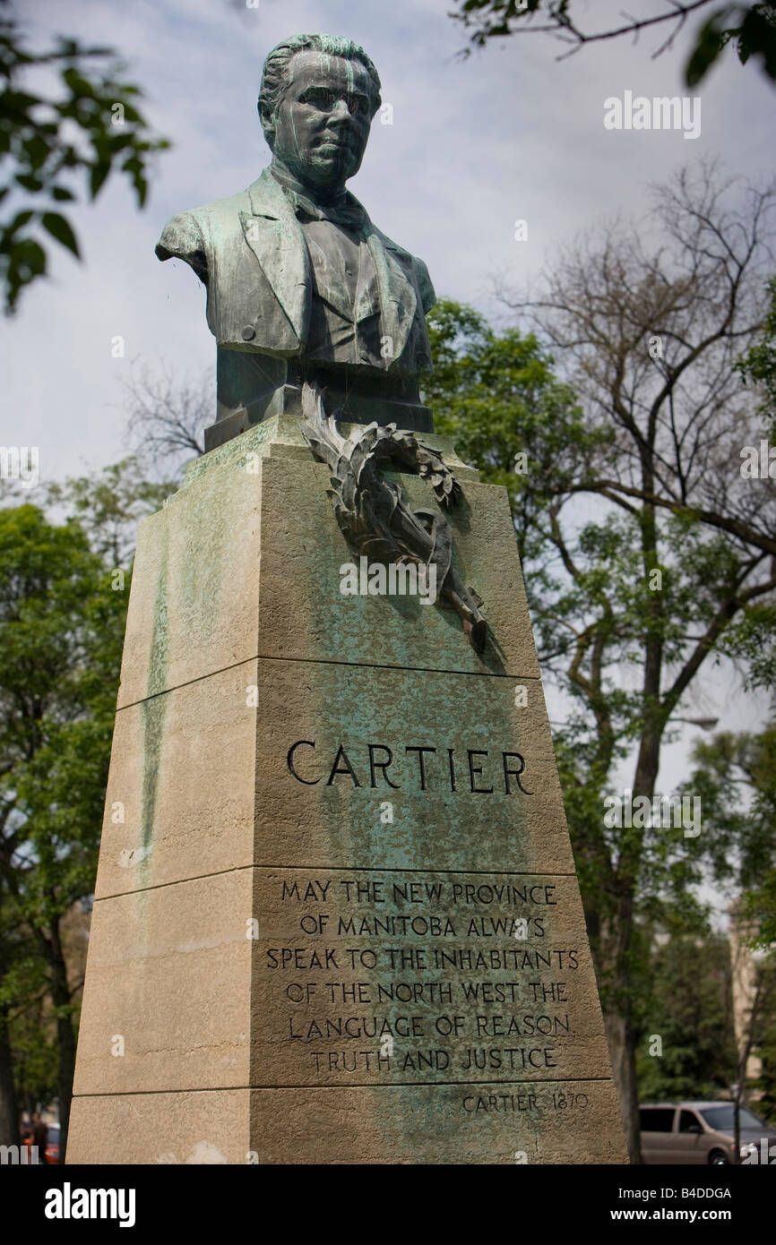 Bust of George-Etienne Cartier, a Father of Confederation, Winnipeg ...