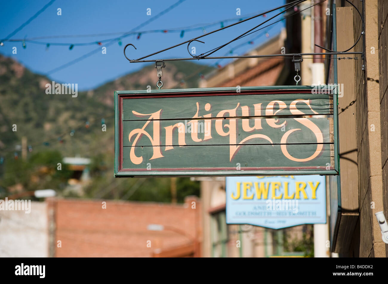 Antique sign in Bisbee Arizona, a former mining town (copper ...