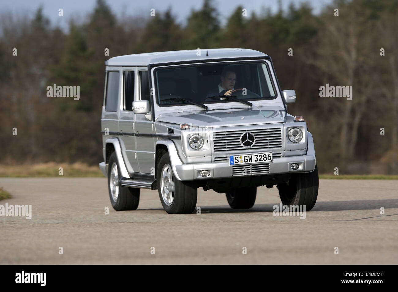 Mercedes G 320 CDI, model year 2007-, silver, driving, diagonal from ...