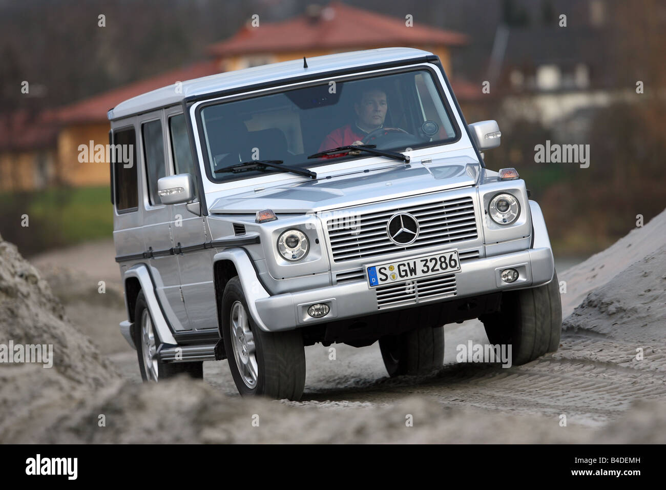 Mercedes G 320 CDI, model year 2007-, silver, driving, diagonal from ...