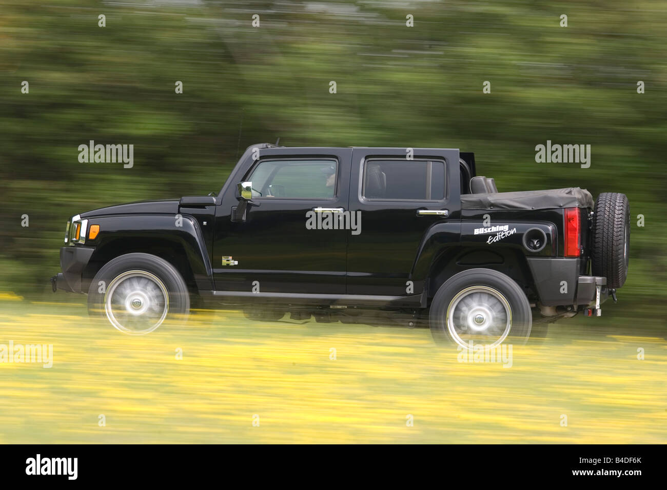 Hummer H3, built by Büsching , model year 2007, driving, side view ...