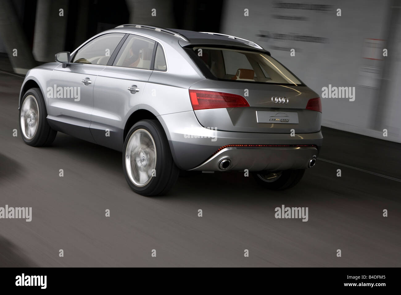 Audi Cross coupe Quattro, model year 2007, silver moving, diagonal from ...