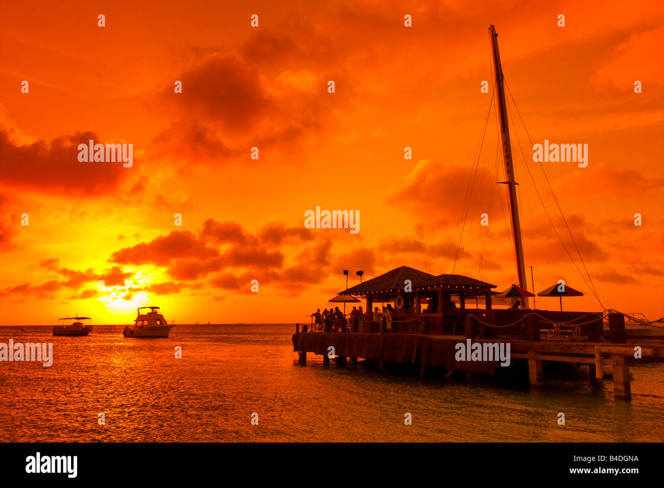Aruba Palm Beach sunset West Indies Dutch Carribean Central America ...