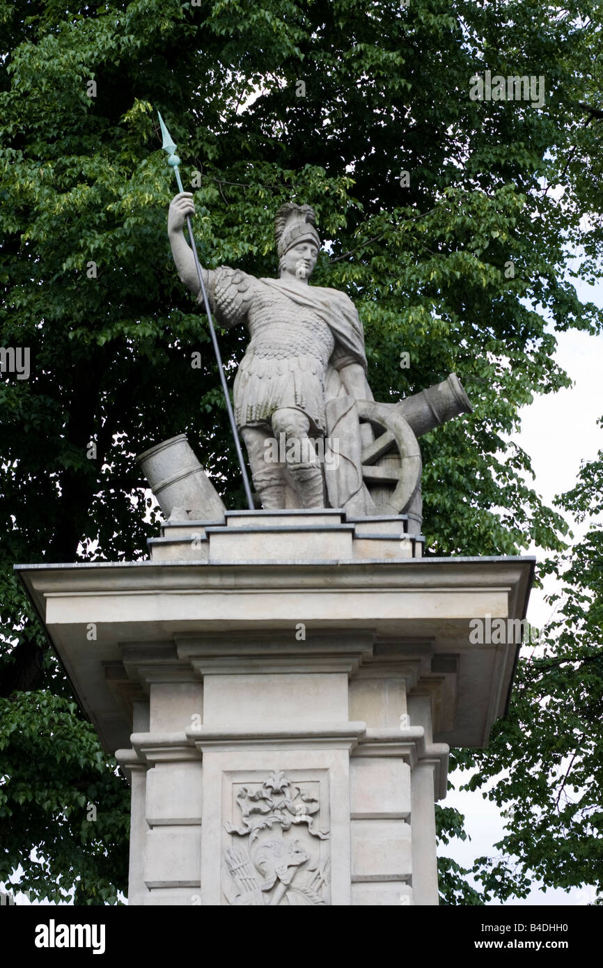 monument of an ancient warrior wit a cannon Stock Photo - Alamy