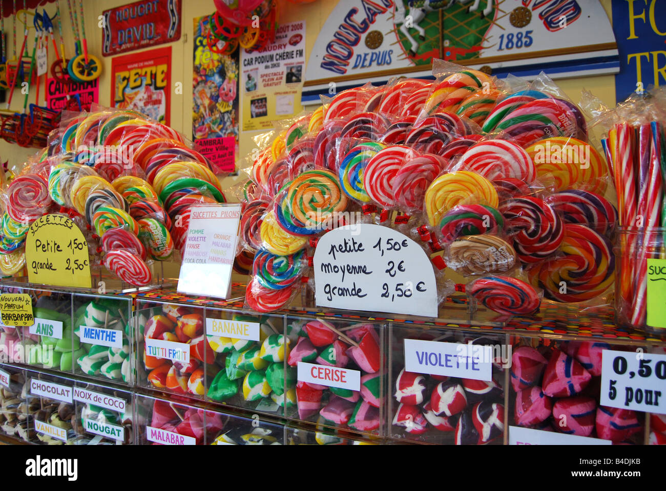 sweet shop at fairground Lille France Stock Photo - Alamy