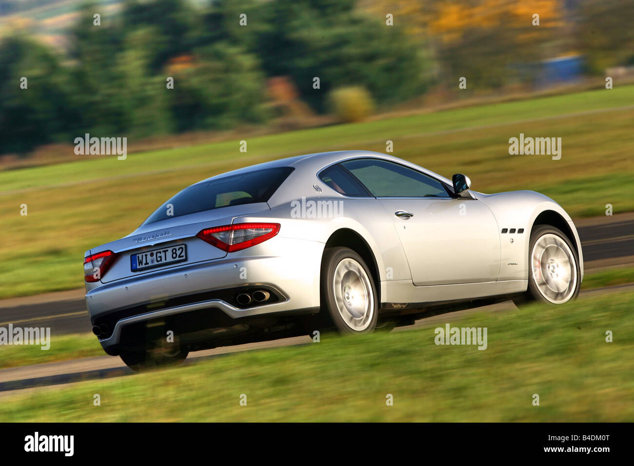 Maserati Gran Turismo, silver, model year 2007-, driving, diagonal from ...