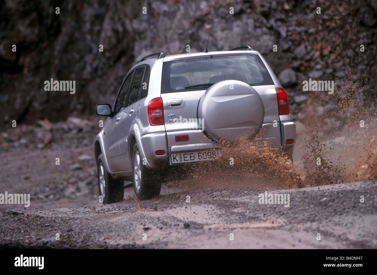 Car, Toyota RAV4, cross country vehicle, silver, model year 2000 ...