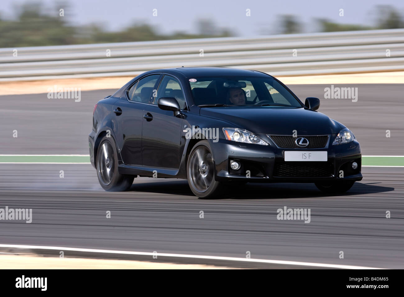 Lexus IS-F, model year 2007-, anthracite, dark gray, driving, diagonal ...