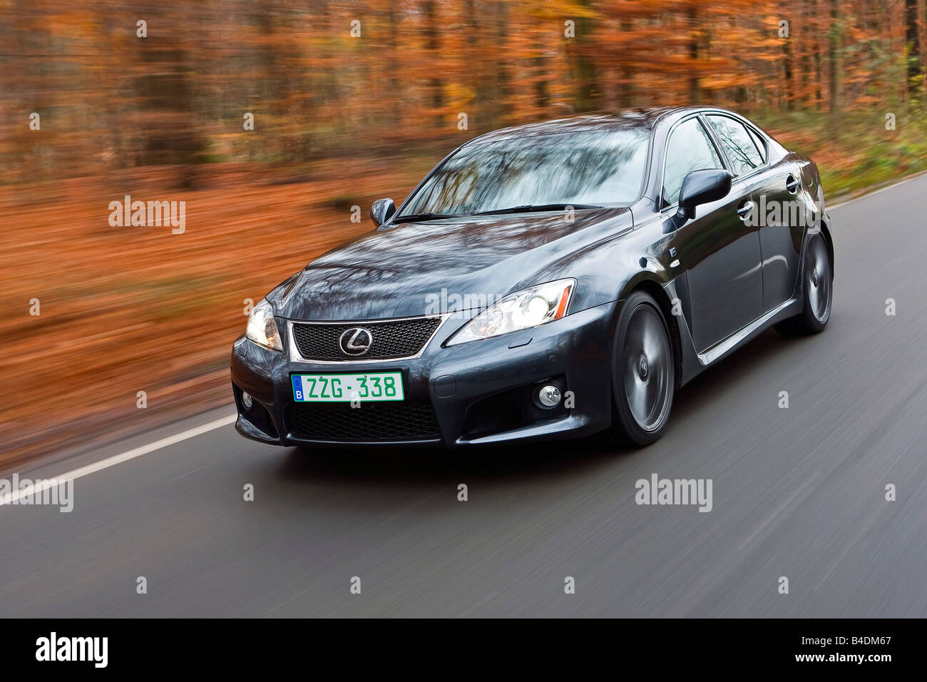 Lexus IS-F, model year 2007-, anthracite, dark gray, driving, diagonal ...
