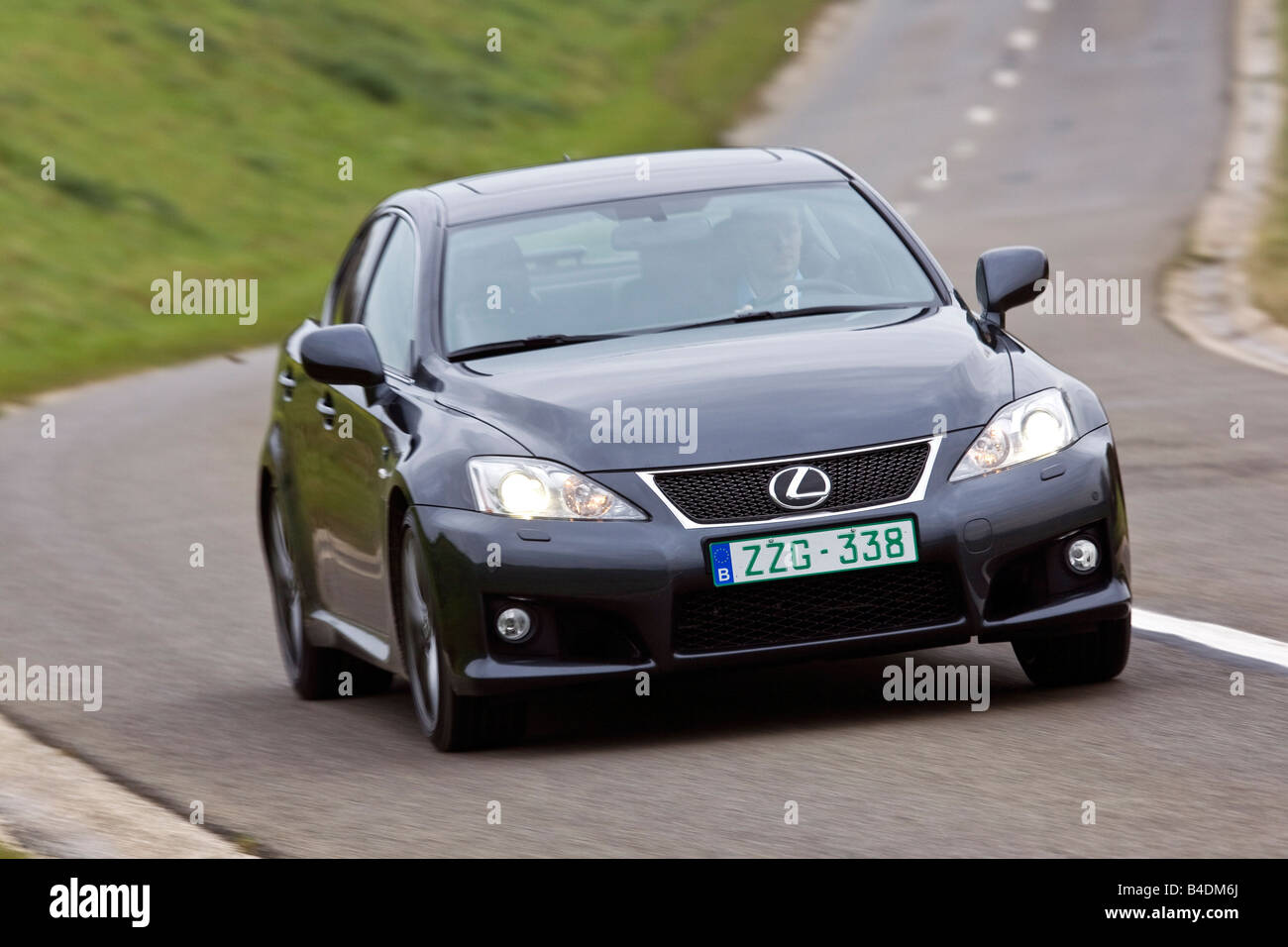 Lexus IS-F, model year 2007-, anthracite, dark gray, driving, diagonal ...