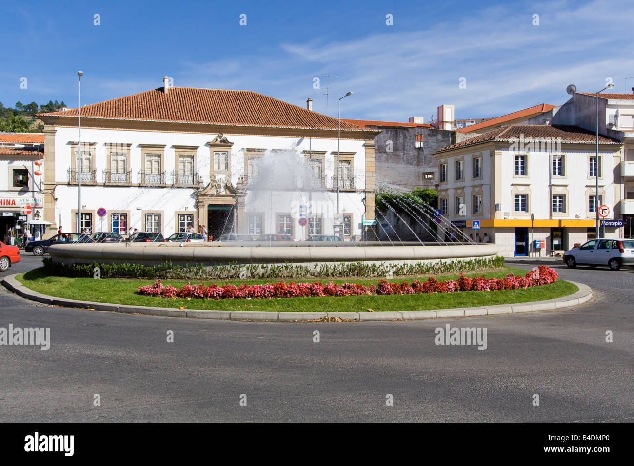 Rossio Square and Povoas Palace in Portalegre city, Portugal Stock ...